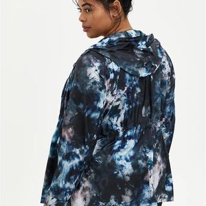 torrid | Jackets & Coats | Torrid Blue Black Tie Dye Active Windbreaker ...